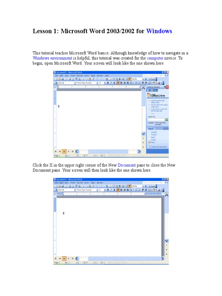 Word Tutorial | PDF | Menu (Computing) | Microsoft Word