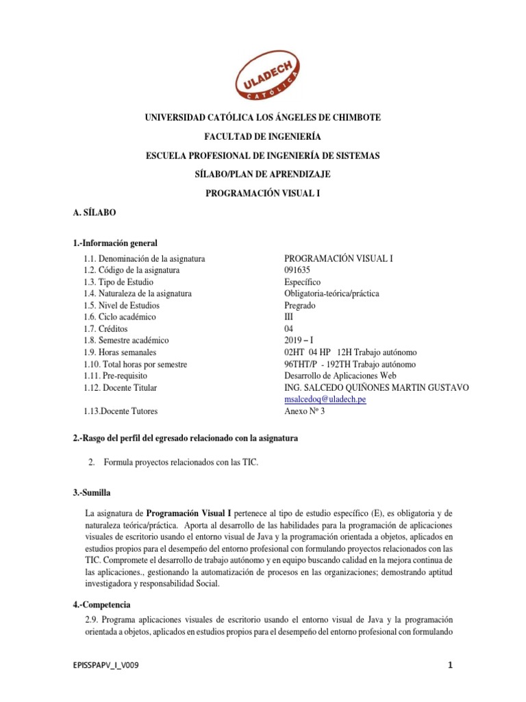 Programacionvisual I 2019 I Pdf Java Lenguaje De Programación Frijoles Netos