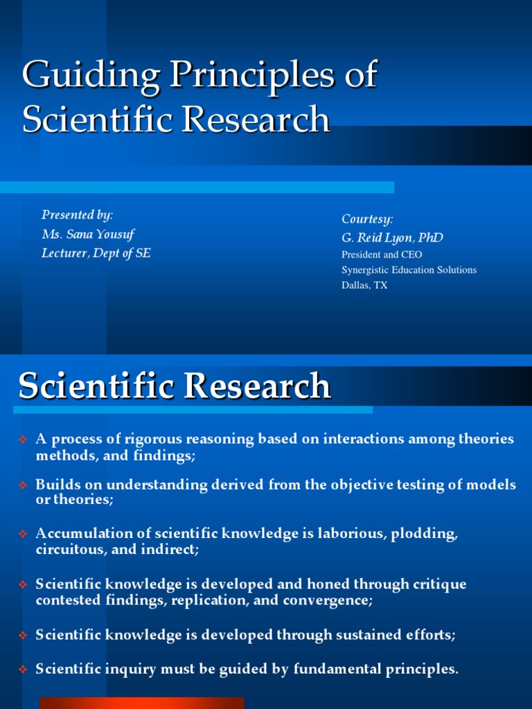 Principles of Scientific Research | PDF | Scientific Method ...