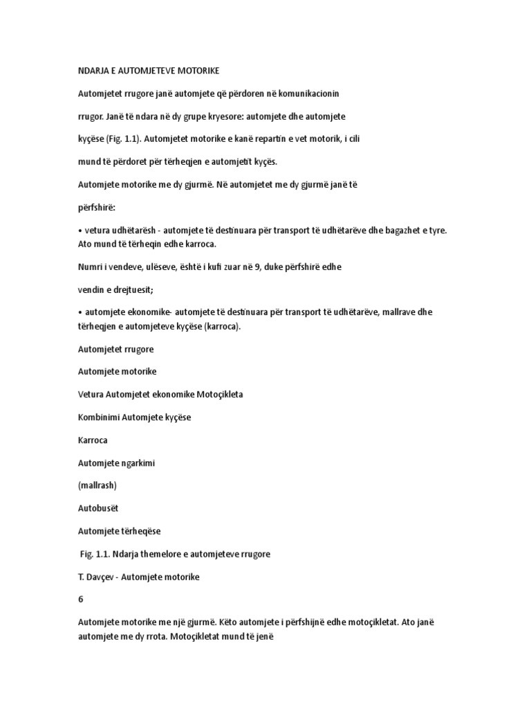 Ndarja e Automjeteve Motorike | PDF