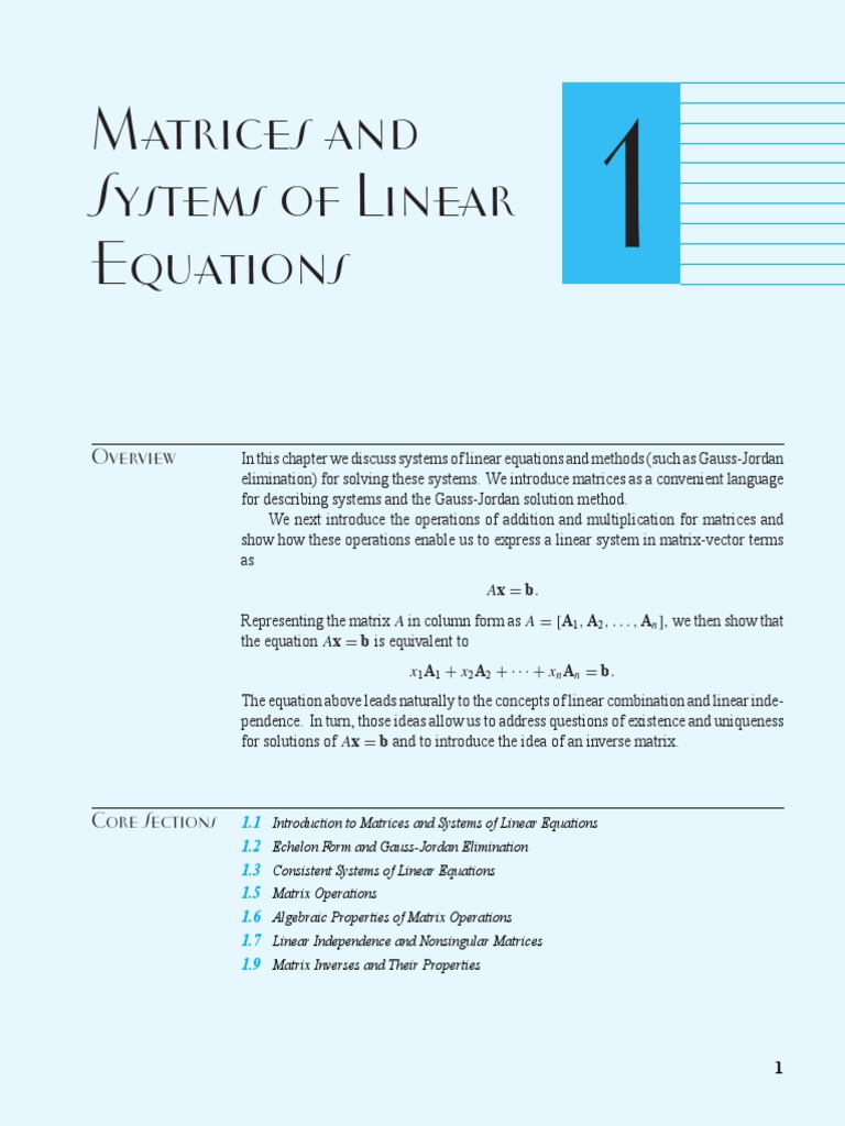 ch01 Introduction To Linear Algebra 5th Edition PDF | PDF | System Of ...