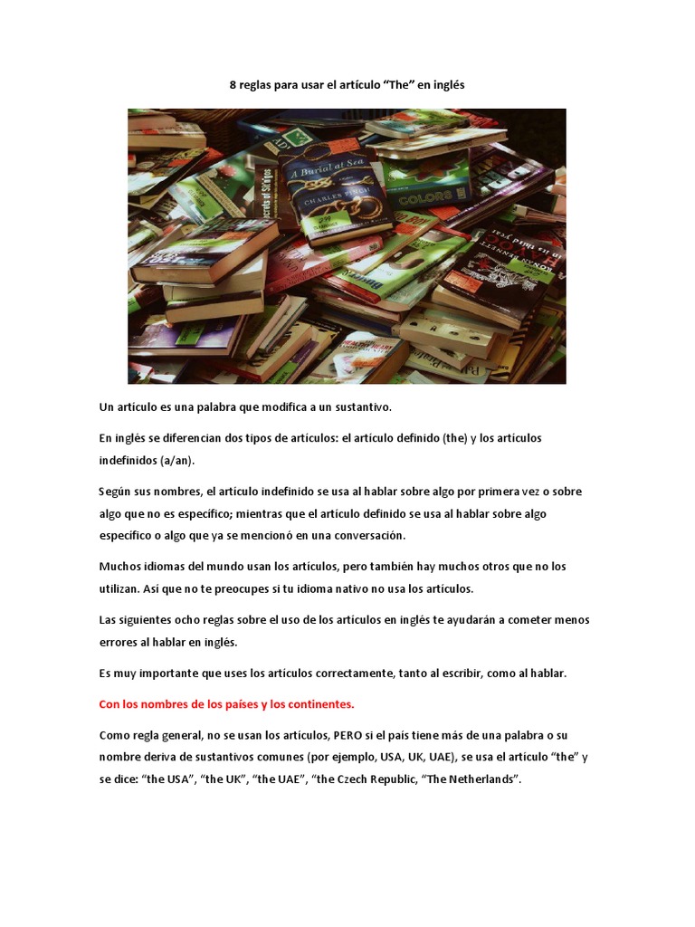 8 Rules for Using the Article 'The' in English | PDF | Continente ...