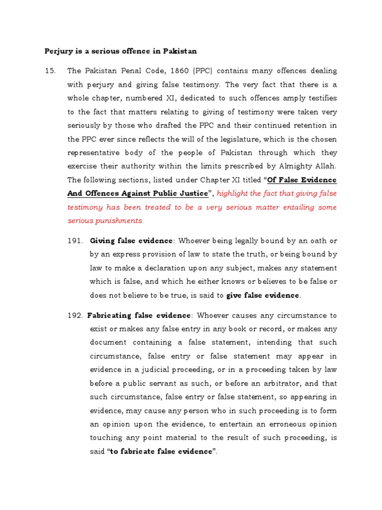 False Evidence | PDF | Perjury | Public Law