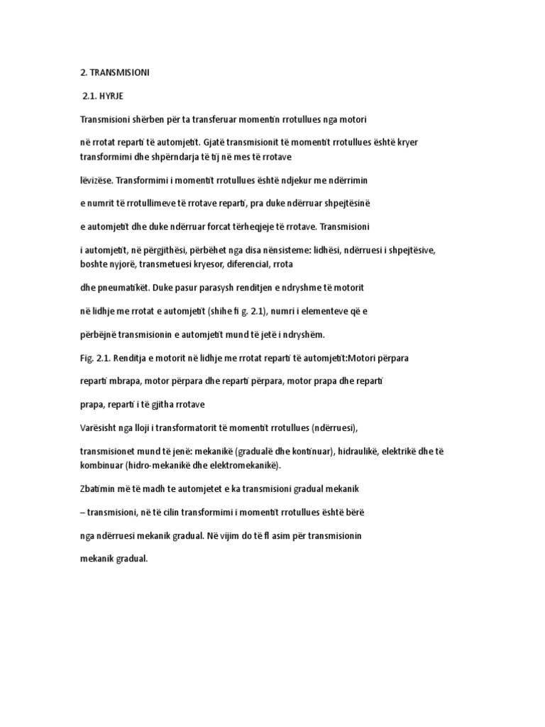 Transmisioni Te Automjetet | PDF