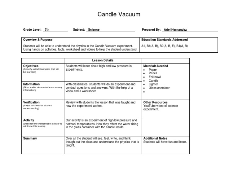 Lesson Plan 2 | PDF | Experiment | Lesson Plan