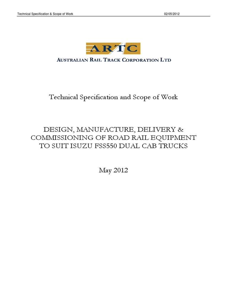 Technical Specification For Road Rail Equipment FSS550 | PDF ...