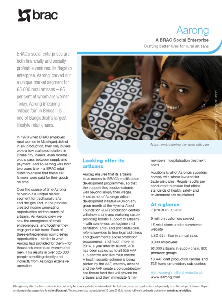 Aarong: Looking After Its Artisans | PDF | Economies | Business