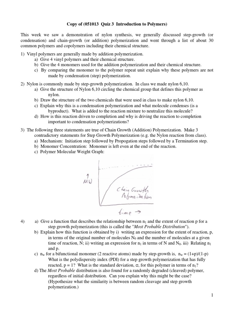 Final Introduction To Polymers | PDF | Polymerization | Polymers