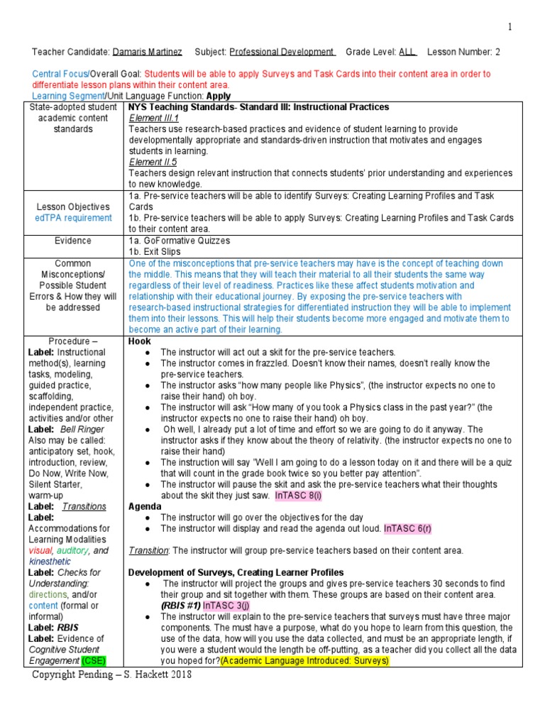 Differentiated Instruction Lesson Plan | PDF | Differentiated ...