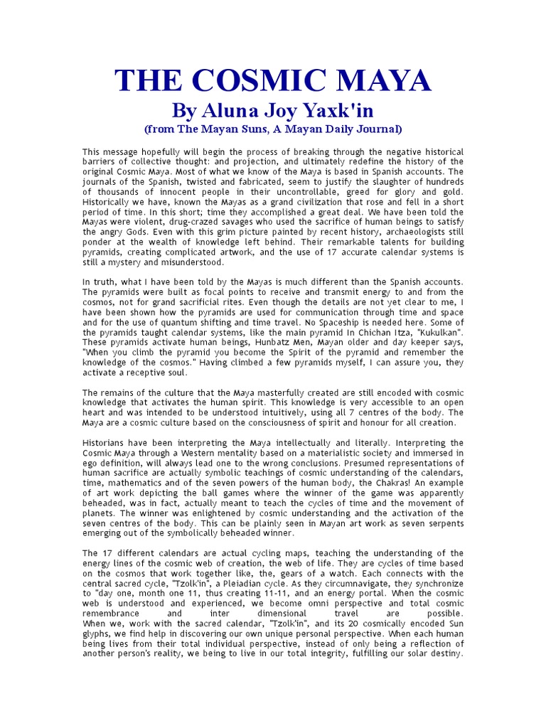 Cosmic Maya | PDF | Maya Civilization | Time