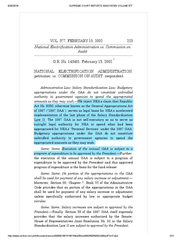 National Electrification Administration (NEA) v. Court of Appeals (2002 ...