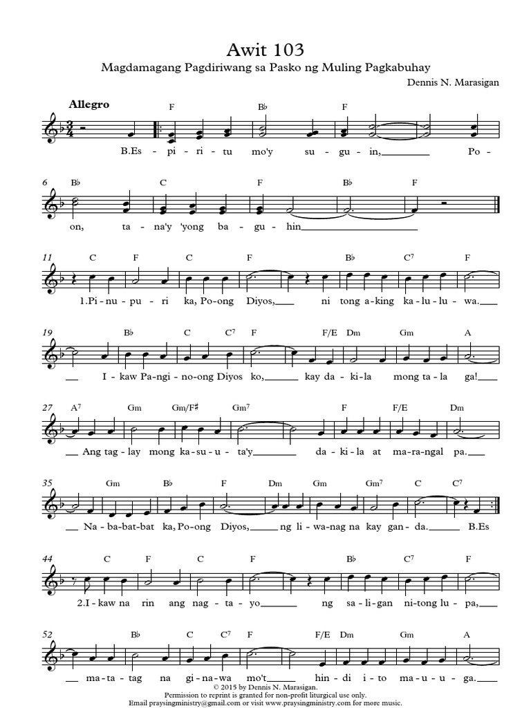 Marasigan Awit 103b Easter Vigil 1 | PDF