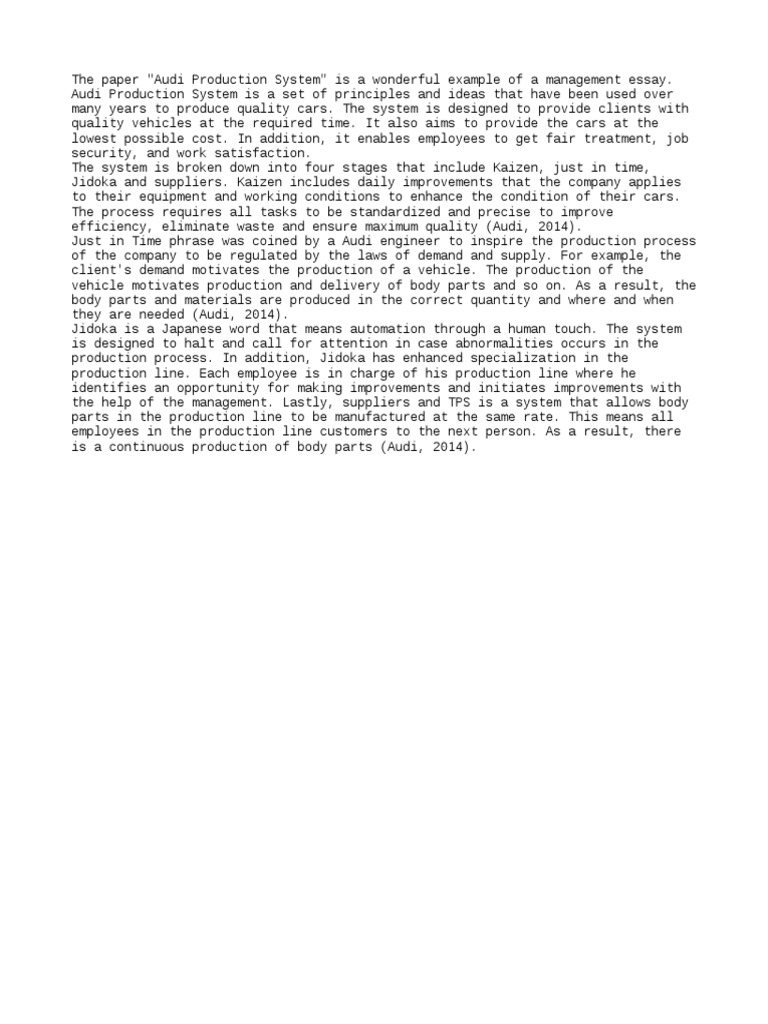 Audi Production System Explained | PDF