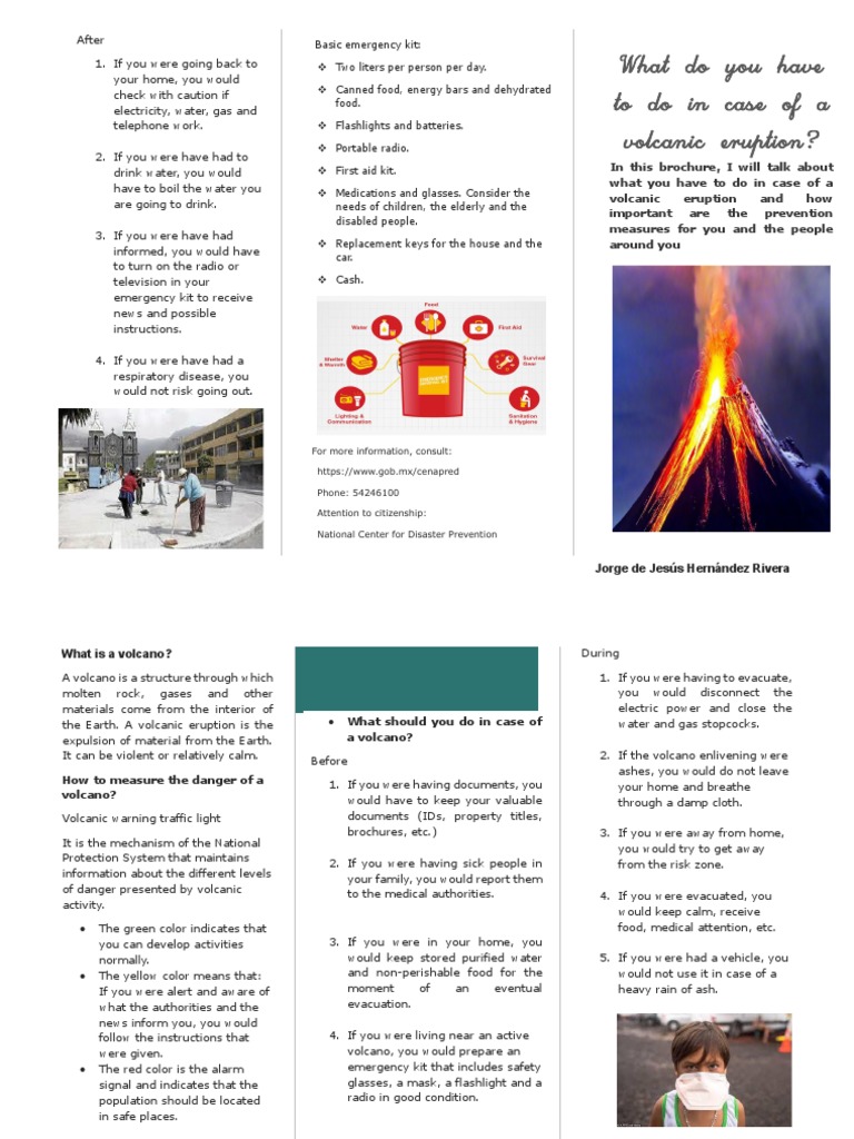 Volcanic Eruption Brochure | PDF | Volcano | Types Of Volcanic Eruptions