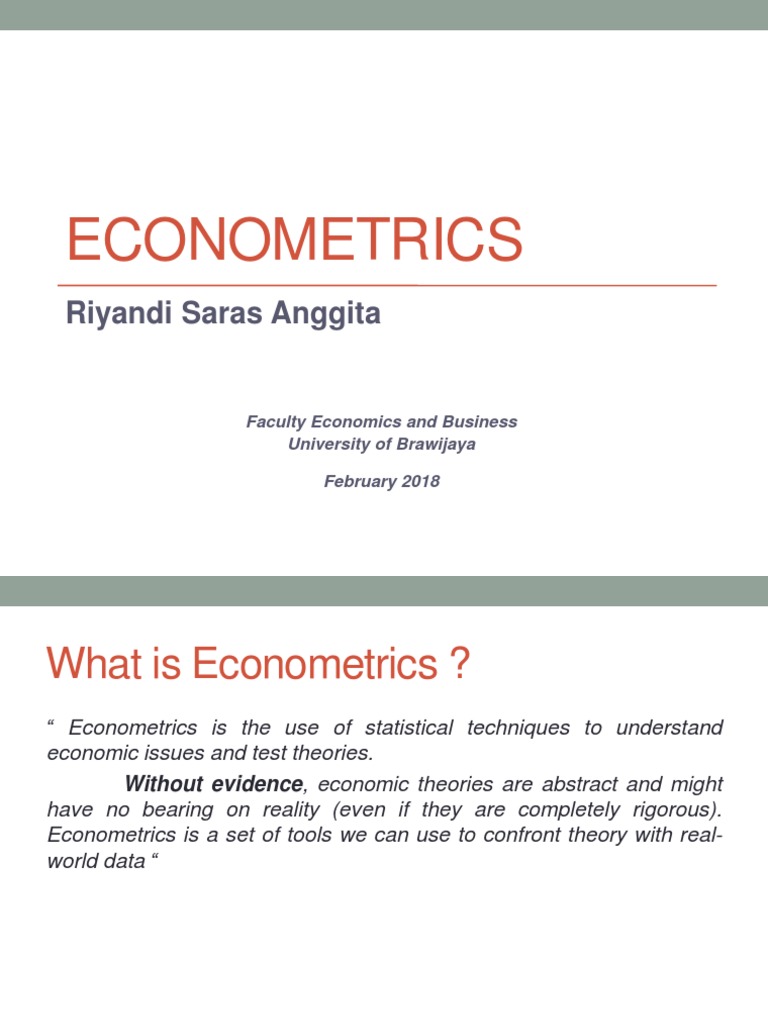 Econometrics Chapter 1 | PDF | Econometrics | Regression Analysis Econometrics Chapter 1 | PDF | Econometrics | Regression Analysis