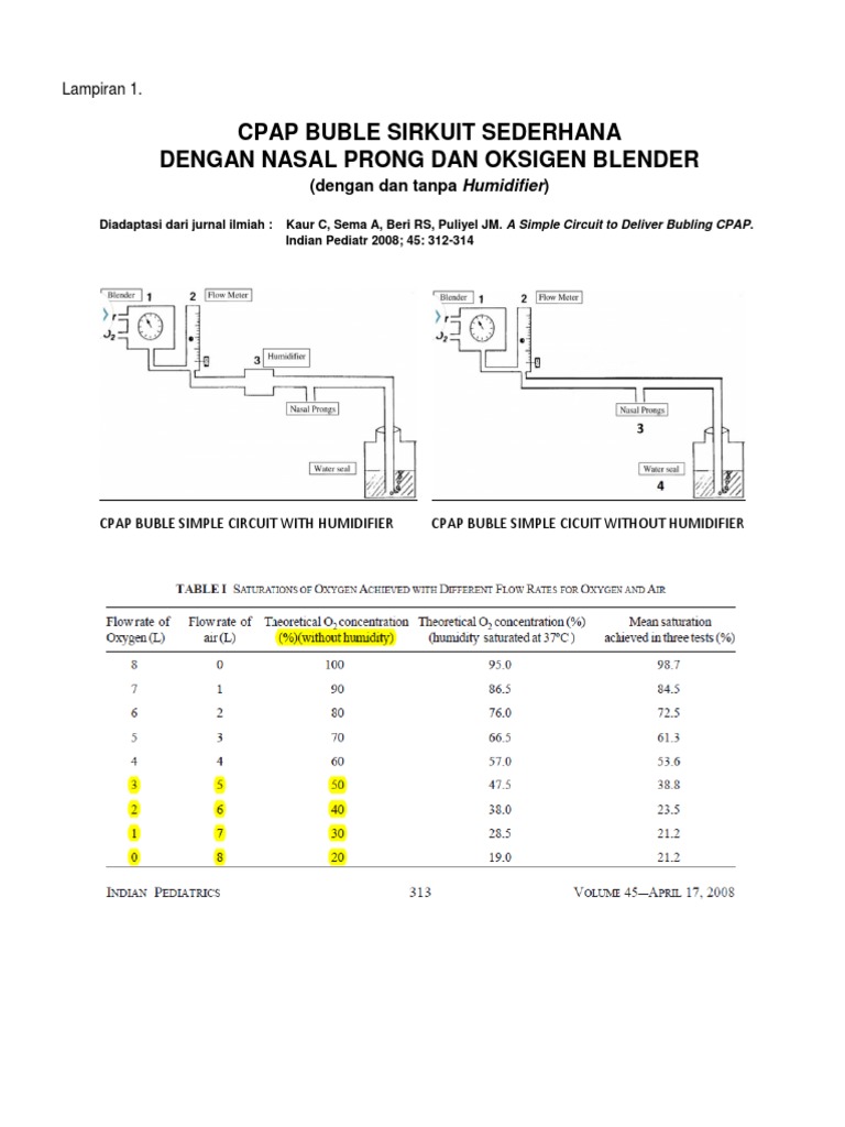 A Simple CPAP Circuit for Delivering Bubbled Therapy with Nasal Prongs ...