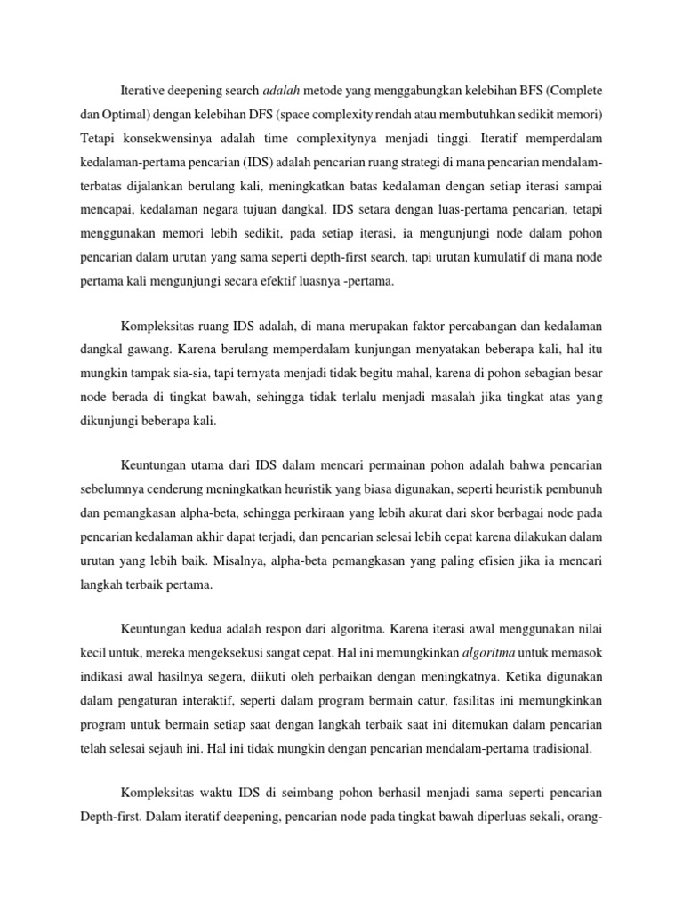 ITERATIVE DEEPENING SEARCH: A POWERFUL YET EFFICIENT ALGORITHM | PDF