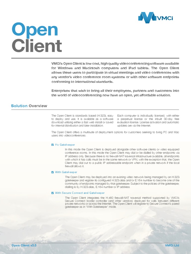 Open Client | PDF | Videotelephony | Computer Network