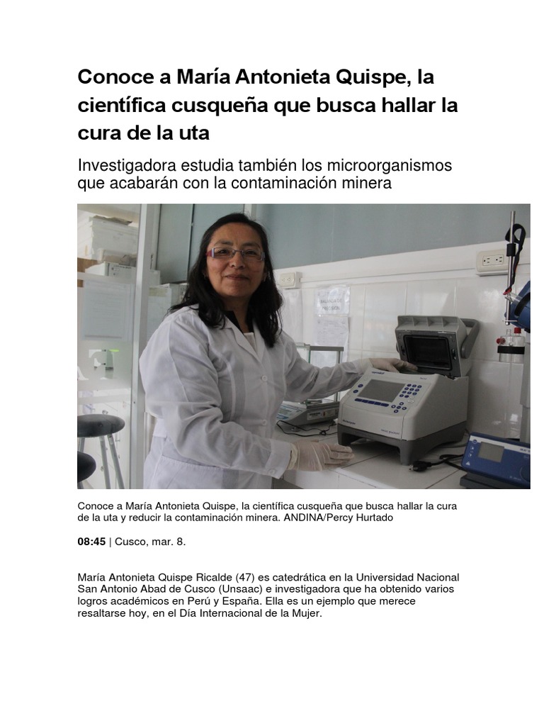 Conoce A María Antonieta Quispe | PDF | Microorganismo | Metabolismo