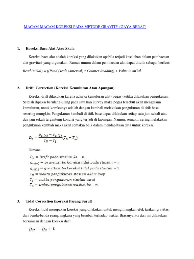 Koreksi Pada Metode Gravity | PDF