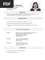 Curriculum Vitae Sample | PDF | Manila