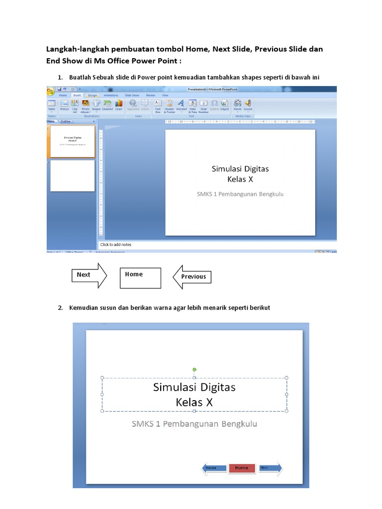 Cara Membuat Tombol di PowerPoint | PDF | Karier & Perkembangan | Komputer