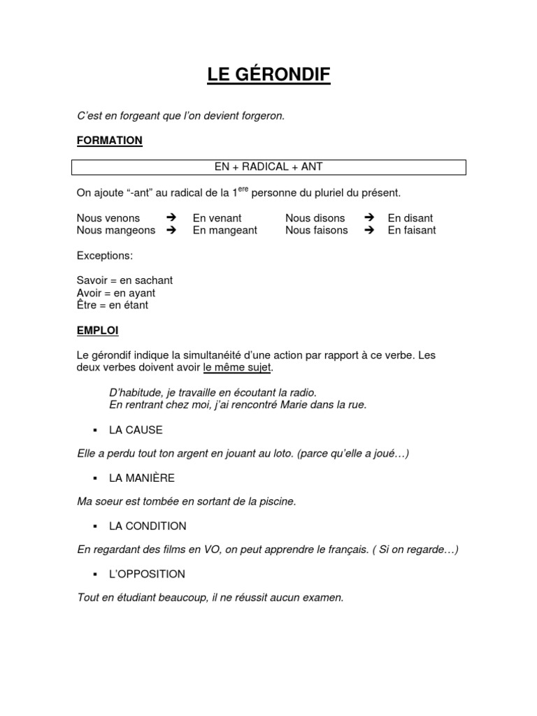 Le Gerondif | PDF