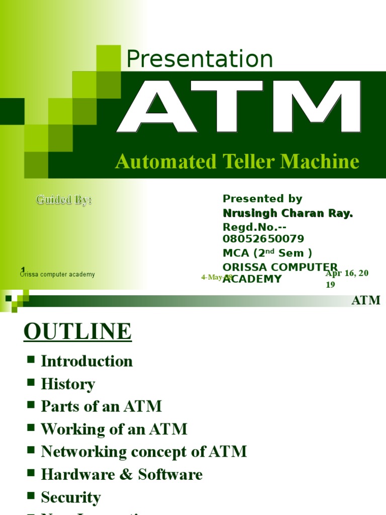 Presentation On:: Automated Teller Machine | PDF | Automated Teller Machine | Internet Service ...