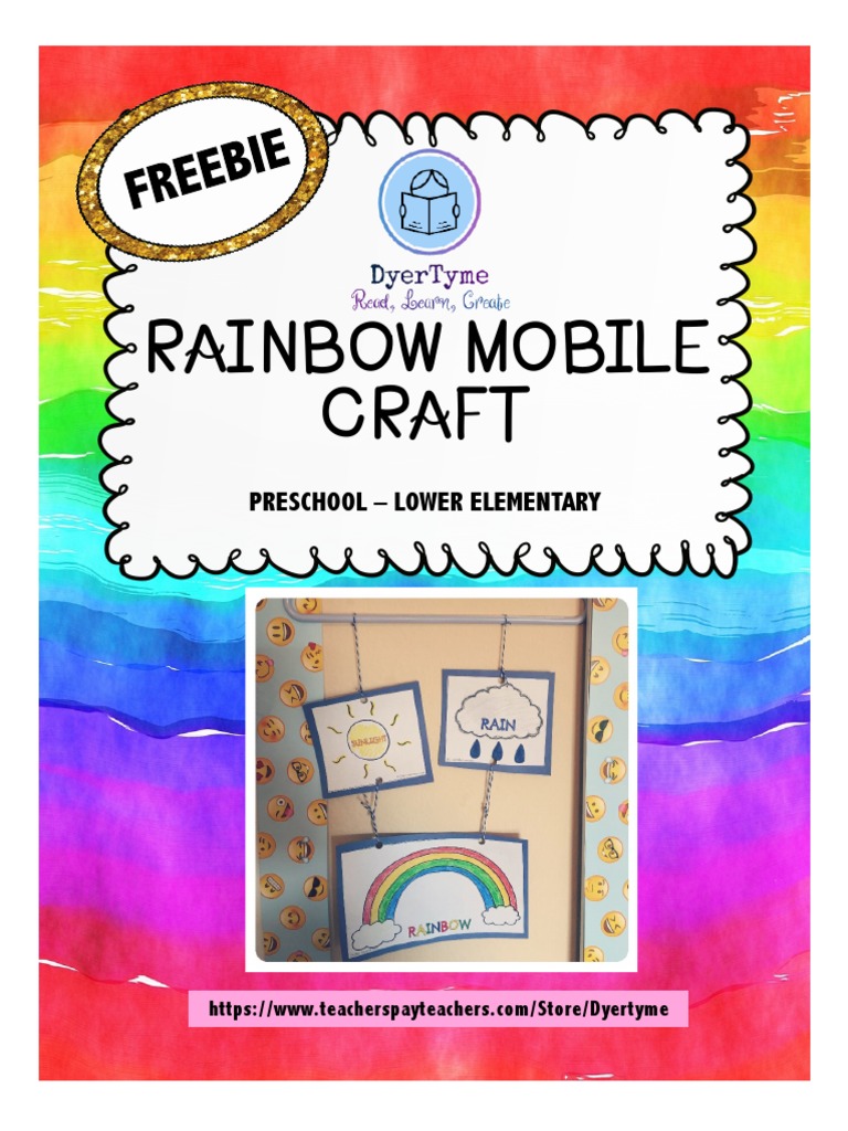 Rainbow Mobile Craft: Preschool - Lower Elementary | PDF