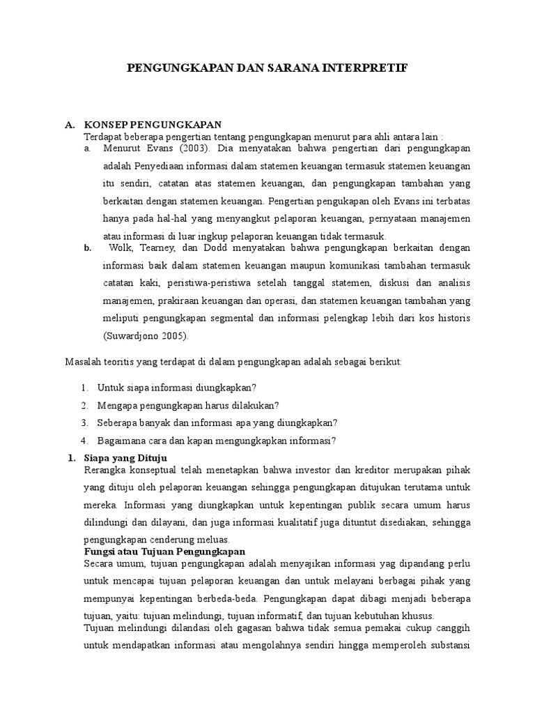 Pengungkapan Dan Sarana Interpretif | PDF
