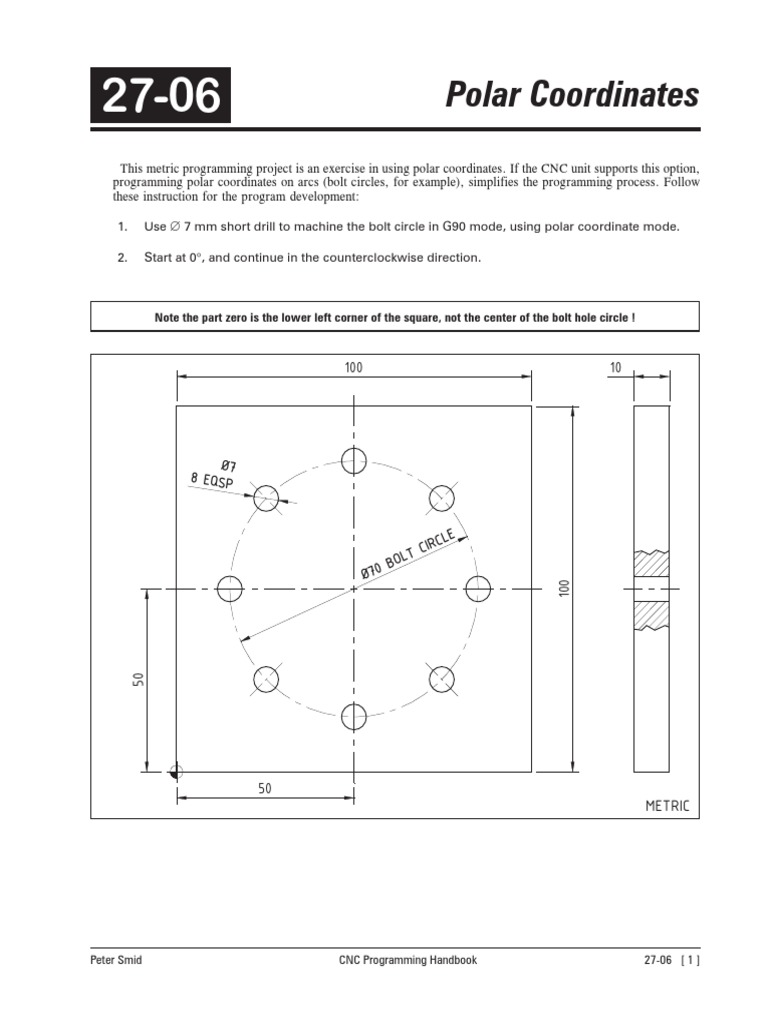 CNC Programming with Polar Coordinates | PDF