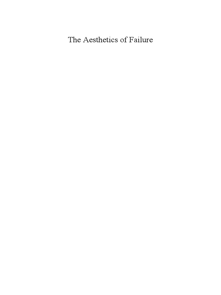 The Aesthetics of Failure | PDF | Postmodernism | Samuel Beckett