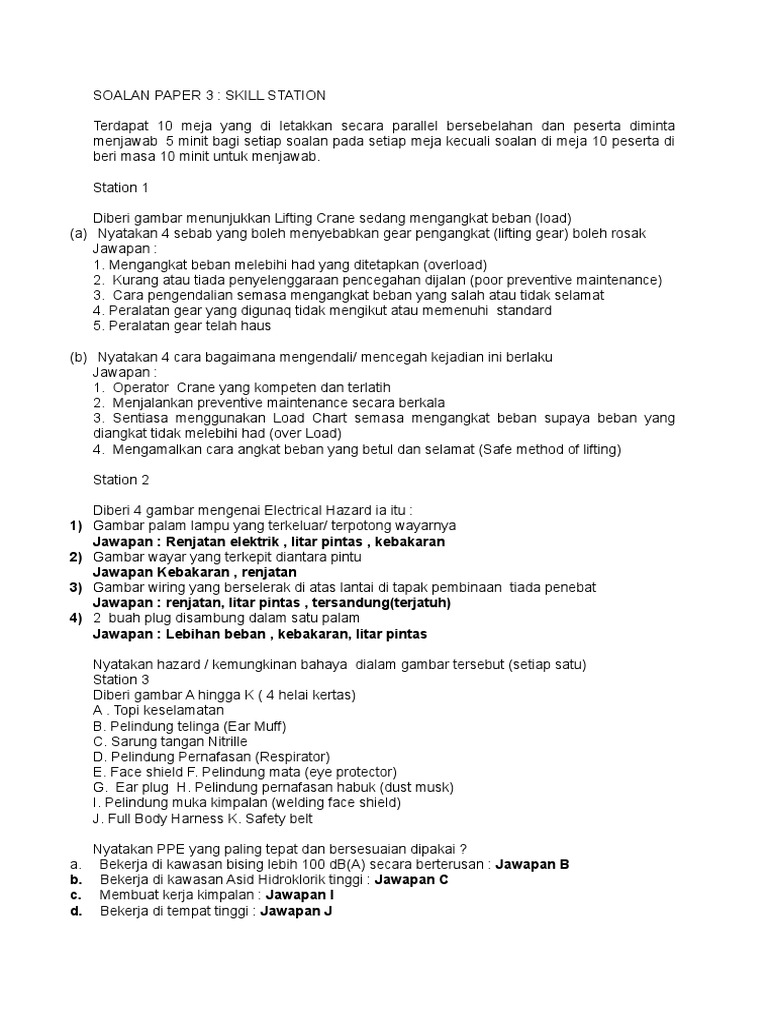 Soalan Paper 3 Niosh | PDF