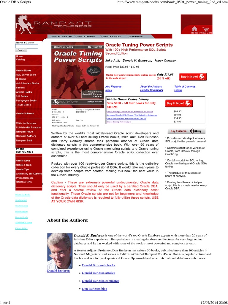 Oracle DBA Scripts | PDF | Oracle Database | Cache (Computing)