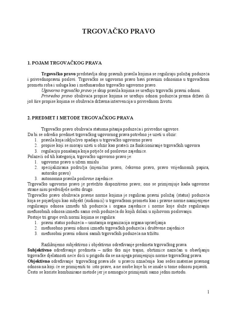 Trgovacko Pravo | PDF