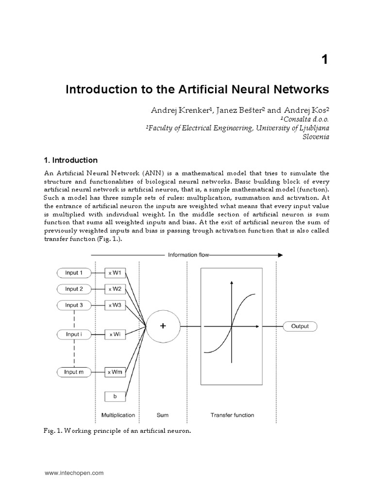 Introduction To The Artificial Neural Networks: Andrej Krenker, Janez Bešter and Andrej Kos ...
