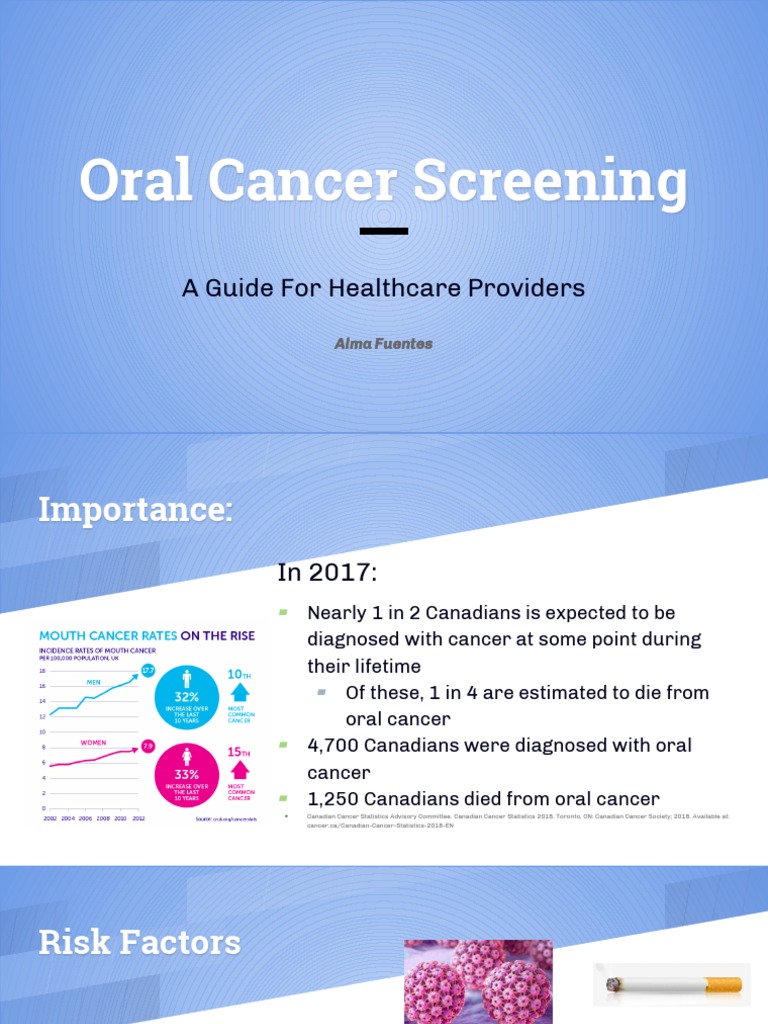 Oral Cancer Screening Guide for Providers | PDF | Cancer | Medical ...