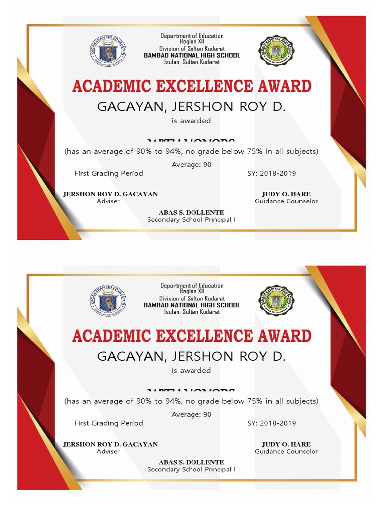Academic Achievement Award