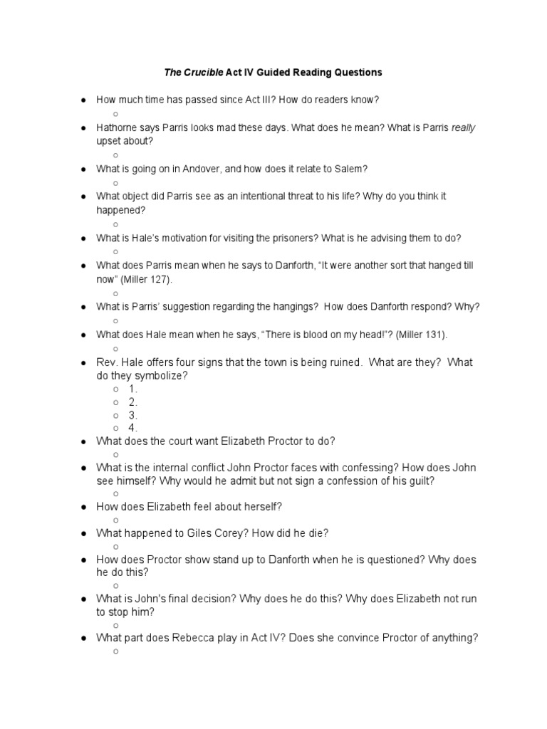 Crucible Act IV Guided Notes | PDF | Religion & Spirituality | Mystery ...
