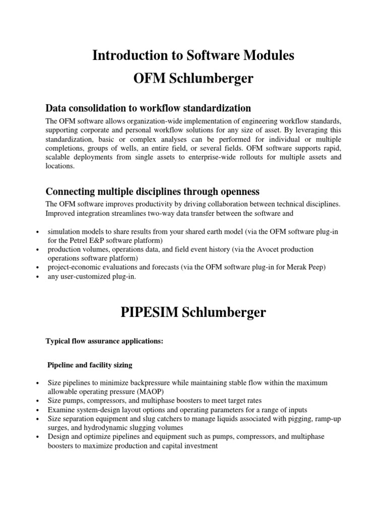 Introduction To Software Modules | PDF | Petroleum Reservoir | Pump
