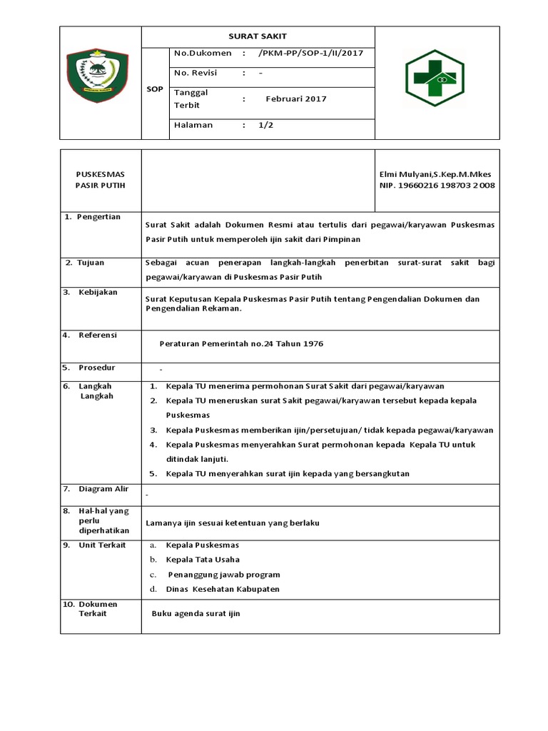 Sop Surat Sakit | PDF