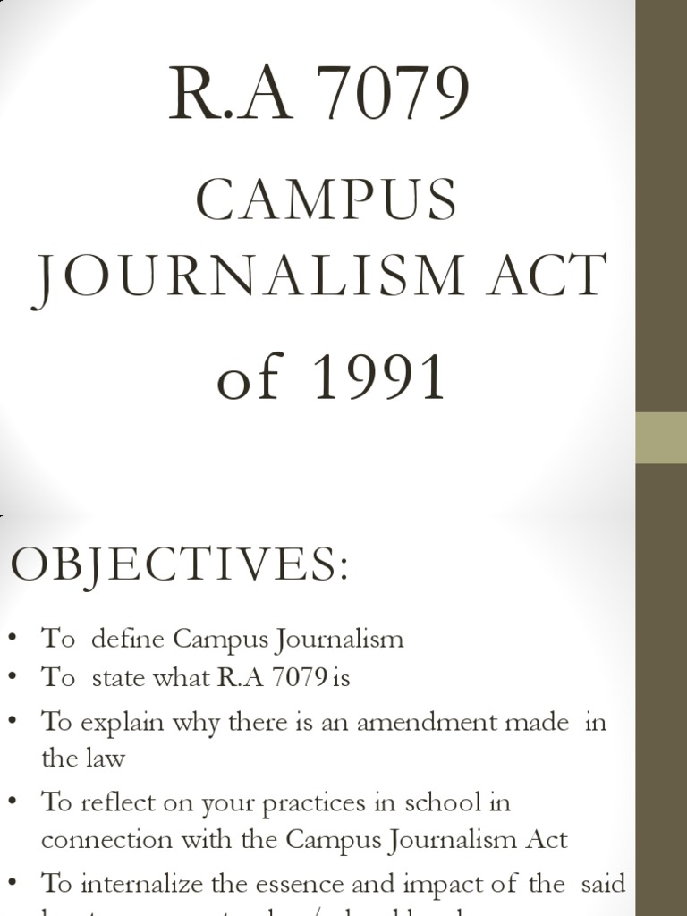 Ra 7079 | PDF | Freedom Of The Press | Journalism