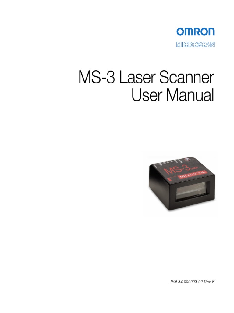 MS-3 Laser Scanner User Manual: P/N 84-000003-02 Rev E | PDF | Image ...