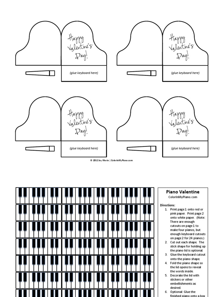 Piano Valentine Printable PDF | PDF | Media Technology | Printing