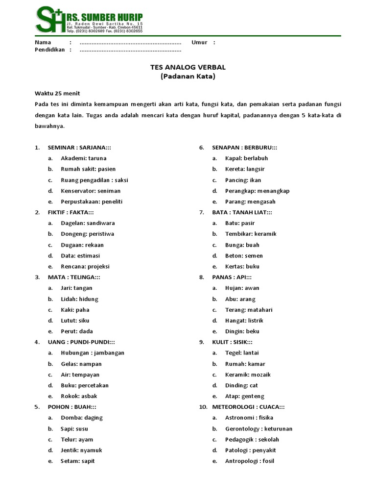 Tes Analog Verbal | PDF