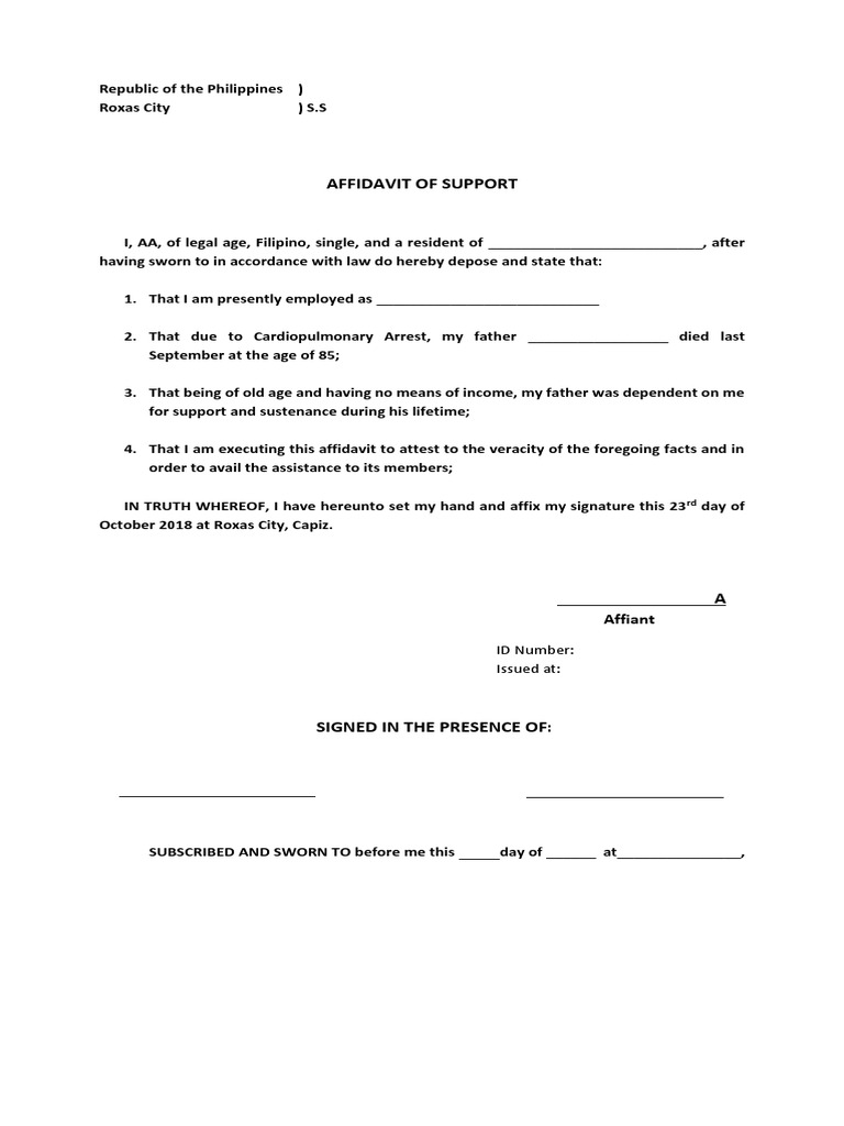 Affidavit of Support Details | PDF