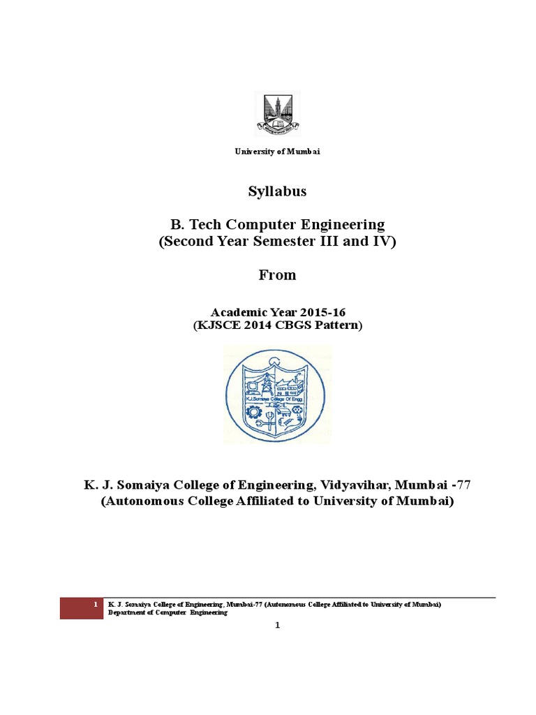 Kjsce - Se Comp Kjsce Syllabus (15-16) Updated On Mar 23, 2016 | PDF ...