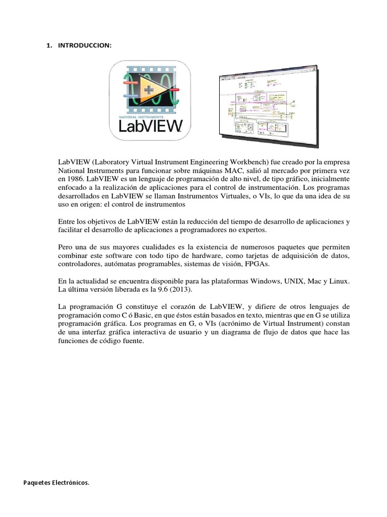 Labview Componentes | PDF | Programación de computadoras | Ingeniería ...