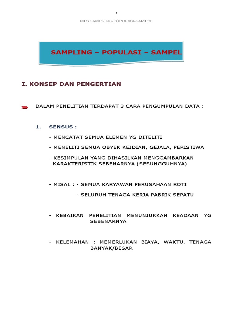Sampling Populasi Sampel | PDF