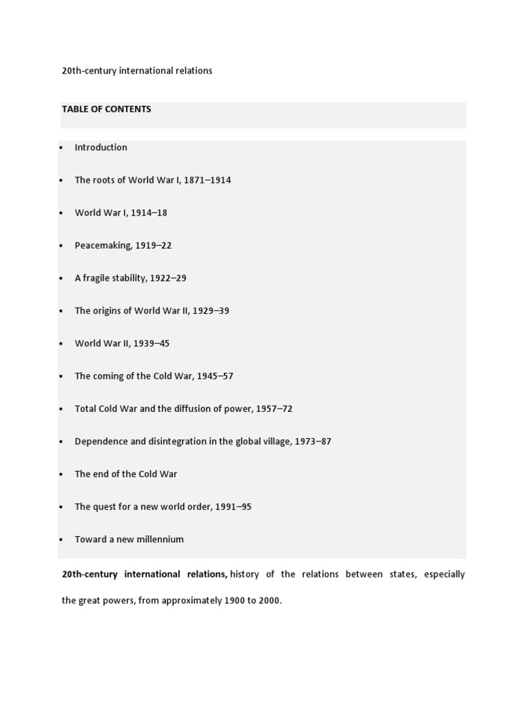 20th-Century Global Power Shifts | PDF | Otto Von Bismarck | German Empire